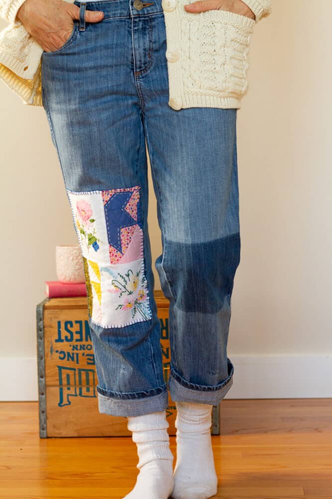 Vintage Patchwork Jeans- Sewing Tutorial – Clover Needlecraft